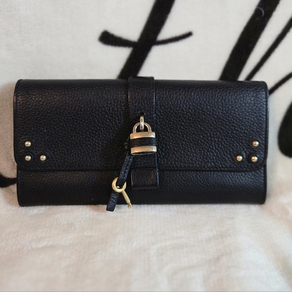 Authentic Chloe' Paddington Leather Wallet With Lock … - Gem
